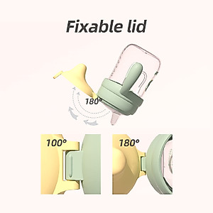 Piifur Tritan Sippy Cup with Storage Lid for 6-18 Months Leak Proof, Weighted Straw Learner Cup with Handle for Baby 8 Ounce (Pink)