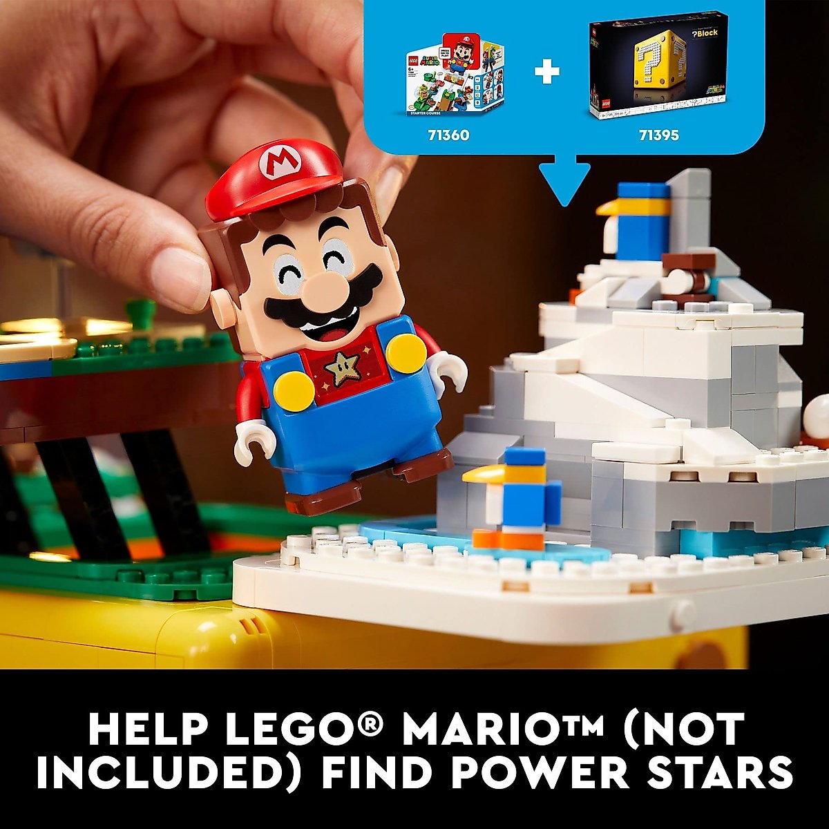 LEGO Super Mario 64 Question Mark Block 71395, 3D Model Set for Adults with 4 Microscale Game Levels: Peach’s Castle, Bob-omb Battlefield, Cool Mountain and Lethal Lava Trouble
