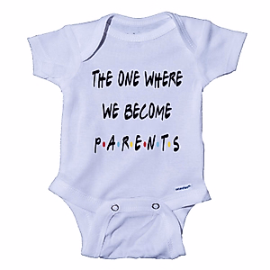 Ink Trendz® The One Where We Become Parents Friends TV Themed Cute Announcement Baby One-Piece Onesie® (0-3 Months) White