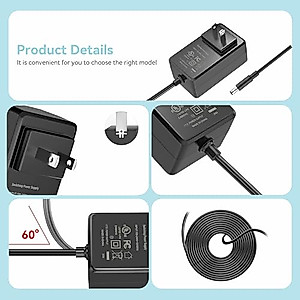 SLLEA 5ft UL 12V 2A-3A AC Adapter Charger for Makita LXRM02 LXRM03 LXRM03B Cordless FM/AM Power with Extension 6ft Connectcor Plug Cable Mains