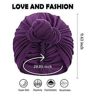 Women Turban,Beanie Hats,Indian Hats Head Wraps,African Turban Knot Pre-Tied Bonnet Beanie Cap for Women