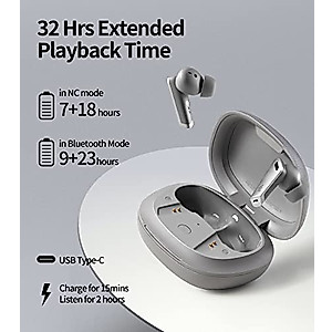 Edifier NB2 Pro True Wireless Earbuds, Hybrid Active Noise Cancelling Bluetooth Headphones, SBC Audio 32 Hours Playtime Ear Buds, USB C Fast Charge IP54 Waterproof App Control in-Ear Earphones