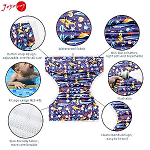 Joyo roy Swim Diapers Size 4 Reusable Girl Reusable Swim Diapers Swimming Diapers Waterproof Diapers for Swimming Water Diaper Toddler Swim Diaper Swimmer Diapers Baby Swim Diaper Reusable Girls 2-4T