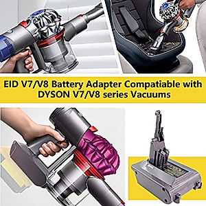 EID Replacement for Dyson V7 and V8 Battery,for Dewalt 20V Lithium Battery Converted to for Dyson V7 V8 SV11 Animal Cordless Stick Vacuum Cleaner Handheld Vacuum