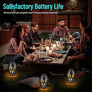 INSSISAIN Outdoor Bluetooth Speakers 2 Pack, Wireless Waterproof Speakers, Gifts for Women Men Mom Dad, Torch Ambient Light, LED Flame Speaker, Dual Pairing, Camping Patio Accessories