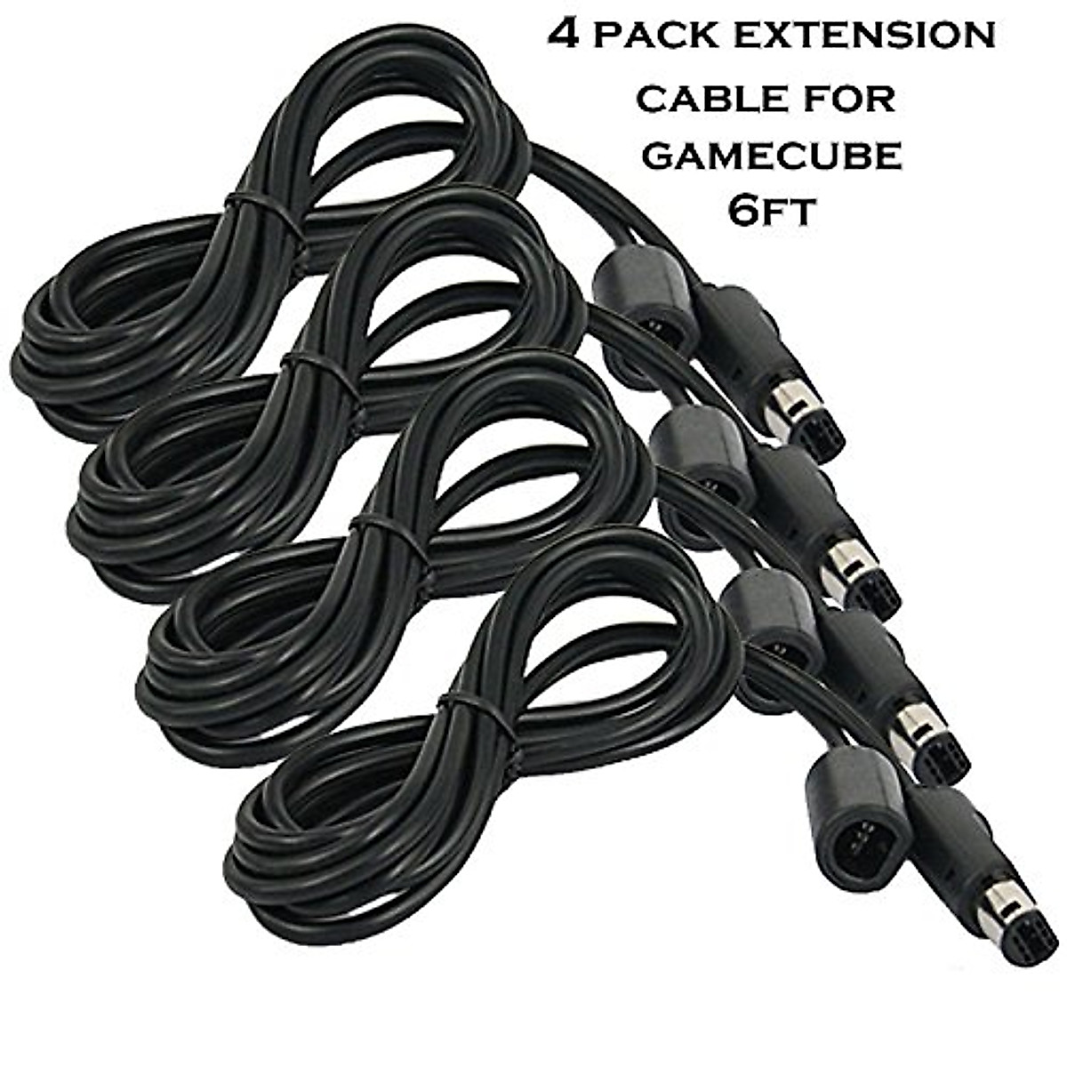 Pegly 6ft Extension Cable cord For Nintendo Gamecube Classic Remote Controller Package of 4