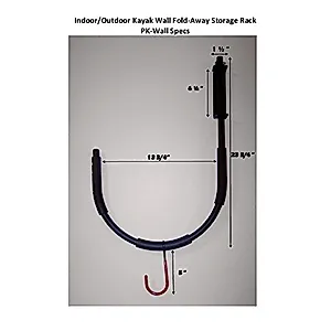 Pack'em Universal Wall Mounted Kayak Fold-Away Rack w/Hook (PK-Wall) Racks