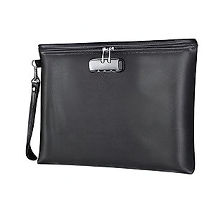 Fireproof Document Bag with Lock, ZOOPIP 14.3"x10.2" Fireproof and Waterproof Money Bag with Zipper Closure, Storage Pouch for A4 Letter Size Document, Cash, Cell Phone, Tablet, Credit Card,Passport