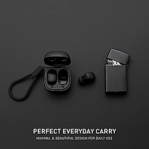 ADV. 500 True Wireless Earbuds, World's Smallest Wireless BT 5.2 Earphones Wide-Range Connection, Touch Control, Built-in Mic, Powerful Sound with Deep Bass [Black]