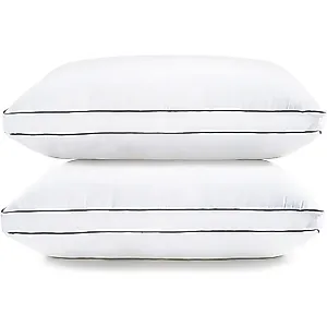 LANE LINEN Bed Pillows King Size Set of 2 (20"x36") - Soft Gusseted Pillow for Back, Stomach or Side Sleepers - Hotel Quality Down Alternative King Pillows 2 Pack - White