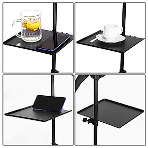 Clamp-On Rack Tray Holder,Microphone Stand Shelf, 7.9x8.6inch Music Stand for Music Sheet, Accessory Standard Speaker Stand