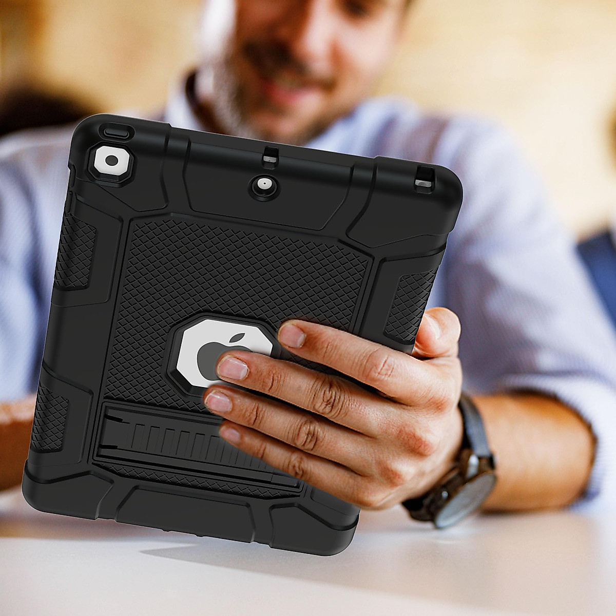 Rantice iPad 9th Generation Case, iPad 8th Generation Case, iPad 7th Generation Case, Hybrid Shockproof Rugged Drop Protective Case with Kickstand for iPad 10.2'' (Black)