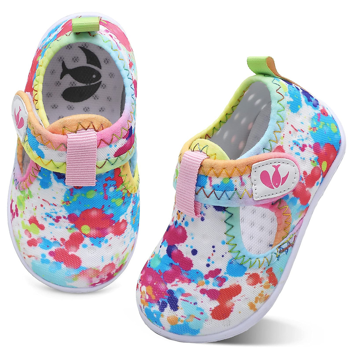 FEETCITY Boys Girls Water Shoes Kids Quick Dry Aqua Socks Non-Slip Barefoot for Sport Beach Swim Surf Toddler 8