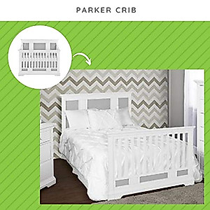 Full-Size Conversion Kit Bed Rails for Evolur Cribs | Multiple Finishes Available (White)