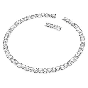 Swarovski Millenia necklace, Trilliant cut, White, Rhodium plated