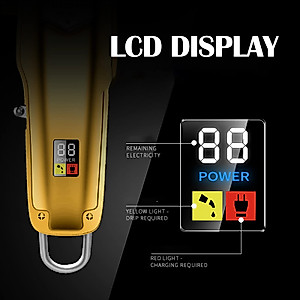 KEMEI Mens Hair Clipper Cord Cordless Clippers Hair Trimmer Beard Professional Haircut Kit for Men Rechargeable LED Display & Corded Rechargeable Grooming Kit KM-1986PRO