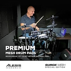 Alesis Drums Surge Mesh SE Kit - Electric Drum Set with USB MIDI Connectivity, Quiet Mesh Heads, Drum Module, Solid Rack, 40 Kits and 385 Sounds