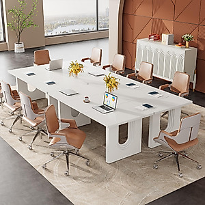 Tribesigns Modern Executive Desk, 70.9" Large Office Computer Desk, Conference Table Meeting Room Table, Simple Workstation Business Furniture for Home Office, White