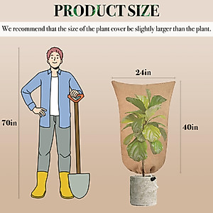 kopotma Burlap Plant Covers Freeze Protection, Burlap Bags for Plant Frost Cloth Plants Jacket Tree Cover, Winter Plant Cover Freeze Protection Cover Bags Blankets, 24x40in,2Packs