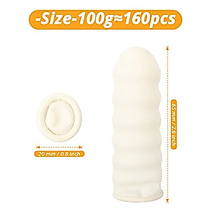 Jawflew Finger Cots, Latex Finger Cots Finger Protector Support Finger Covers Disposable Medium Finger Gloves 100g (Approx.100 PCS) (Medium - Pack of 100)