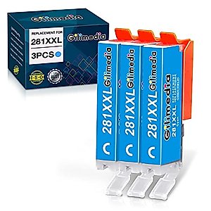 GILIMEDIA Compatible CLI-281XXL Cyan Ink Cartridges Replacement for Canon 281 Cyan(3-Pack)| Work for Pixma TR8620 TR8620a TR8520 TR7520 TS9120 TS6320 TS6120 TS6220 TS8320 TS8220 TS8120 Printer