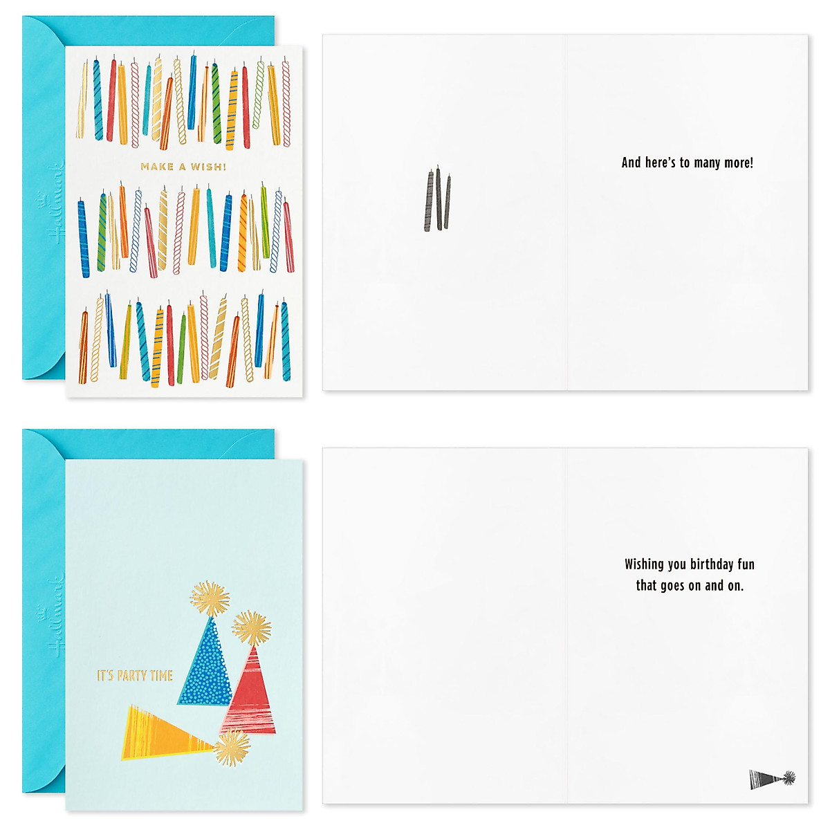 Hallmark Birthday Cards Assortment, 36 Cards with Envelopes (Party Time)