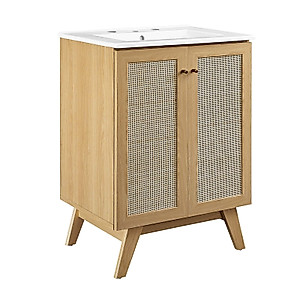 Modway EEI-6713-OAK-WHI Soma 24” Bathroom Vanity, Oak White