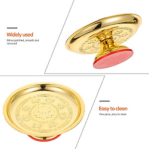 Hemoton 1pc Fruit Plate Cupcake Display Holder Fruit Holder Buddhist Bowl Appitizer Dish Buddha Decoration God Offering Bowl Buddhist Offering Plate Cake Dome Candy Bowl Counter Zinc Alloy