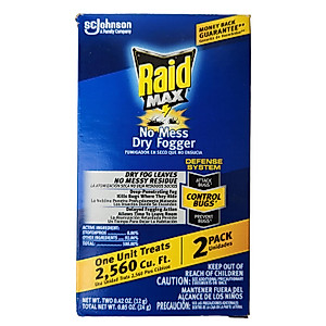 SC Johnson Raid Max No Mess Dry Fogger Roaches Bugs Ants Beetles Crickets Flies Mosquitoes Ticks Waterbugs (Each Cup Treats 2,560 Cu Ft) (4)