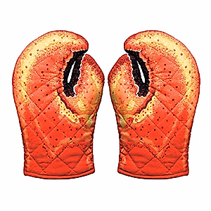 Boston Warehouse Lobster Claw Oven Mitts, One Size, Red