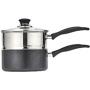 T-fal B1399663 Specialty Stainless Steel Double Boiler with Phenolic Handle Cookware, 3-Quart, Silver