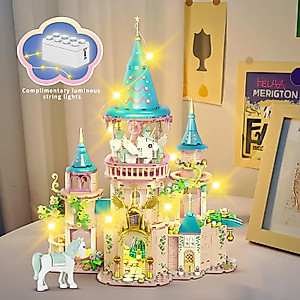 JIETENGFEI Girls Castle Princess Building Blocks House Crystal & Sleigh with Palace Bricks Construction Play Kit for Kids Christmas Birthday Gift Present 6.7.8.9.10.11.12 Years and Up