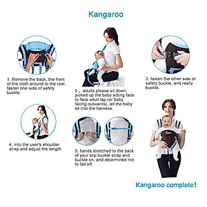 Soft Baby Carrier, Ergonomic 4-in-1 Convertible Sling Front and Back Face-in and Face-Out Carry for Newborns and Older Babies Travel，8-40 lbs