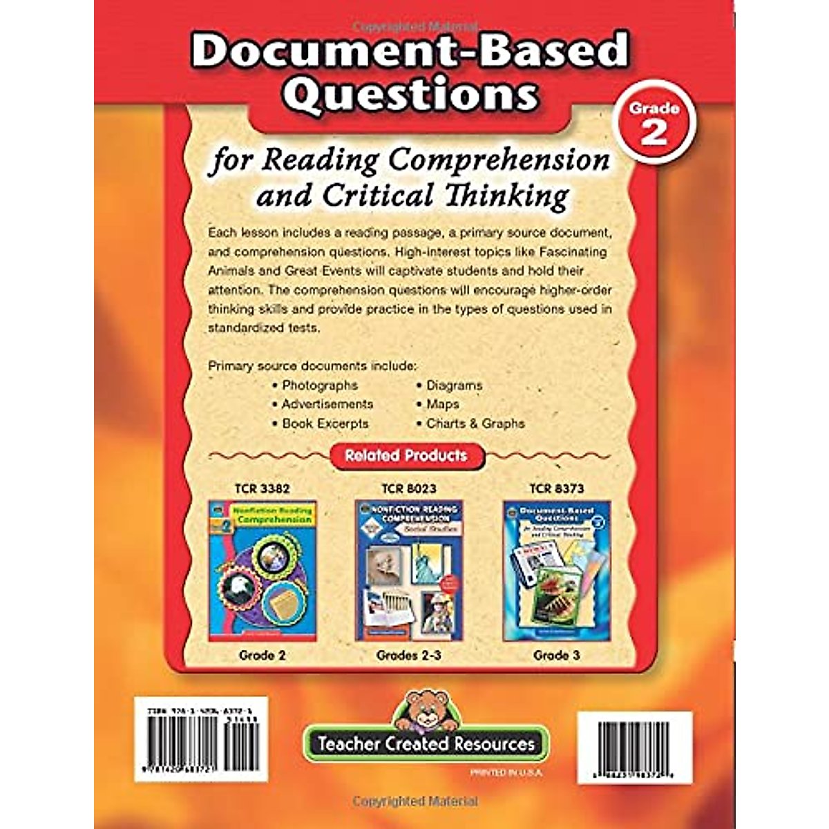 Document-Based Questions for Reading Comprehension and Critical Thinking: Grade 2