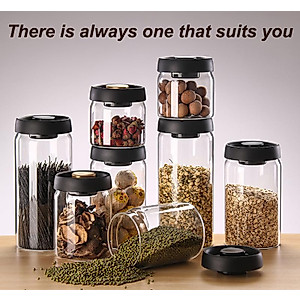 HelpyLife Vacuum Coffee Canister,27FLOZ×2pcs Airtight Glass Jars Set for Kitchen Pantry,Coffee Bean Storage Container,Perfect for Ground Coffee,Loose Tea,Sugar