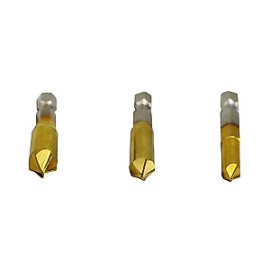 Countersink Drill Bit Set 3 Pcs 5 Flute Counter Sinker Drill Bits Tools HSS 1/4" Hex Shank for Wood Metal Quick Change 6mm 8mm 9mm(Small)