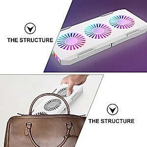 UKCOCO Cooling Base Computer Mount Laptop Cooling Pad Notebook Cooler USB Laptop Cooler Laptop Stand Holder Laptop Air Cooler USB Fan Laptop Fan Quiet Laptop Cooler Diode Abs White Led