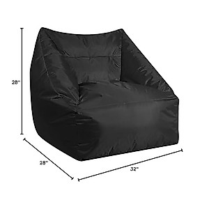 Urban Lifestyle Structured Canvas Bean Bag Chair, Black, Large