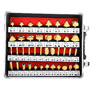 8milelake 100 pcs 1/4inches Shank Router Bit Set Tungsten Carbide Tips Woodworking Kit, Dovetails, Slot Cutters & Straight Router