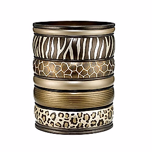 Popular Bath Safari Stripes, Waste Basket, Chocolate
