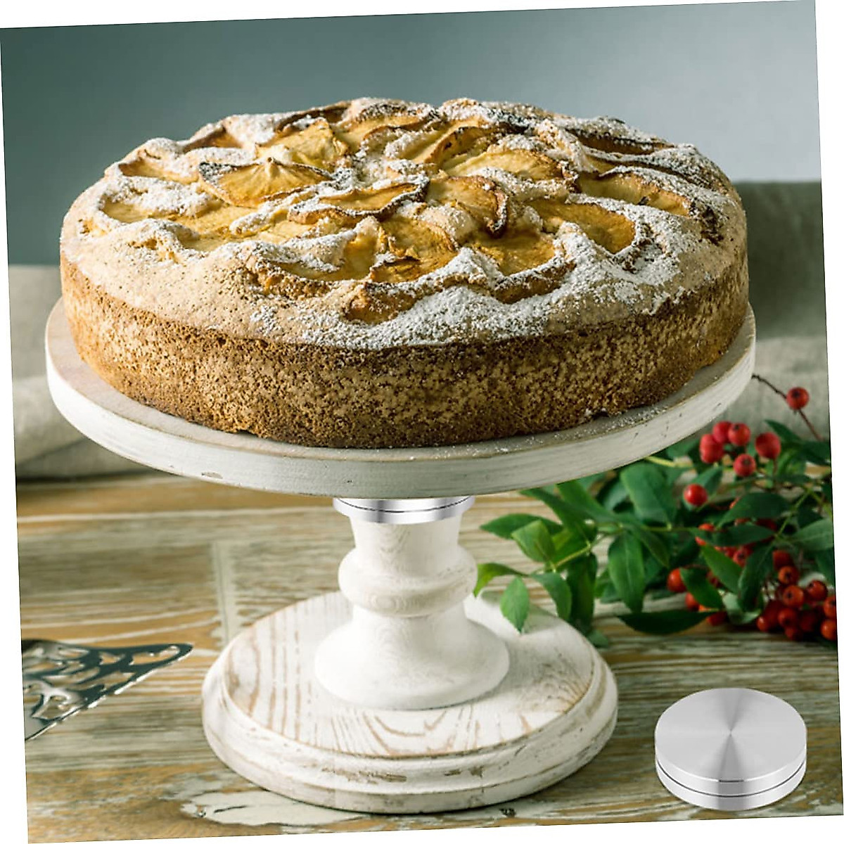 CIYODO 2pcs Turntable Base Rotating Bearing Turntable Butter Wheel Revolving Hardware Lazy Susan Bearing Stand for Cake Table Swivel Bases Rotatable Decorate to Rotate Aluminum Alloy