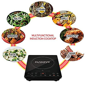 Nuwave Pro Chef Induction Cooktop, NSF-Certified, Commercial-Grade, Portable, Powerful 1800W, Large 8” Heating Coil, 94 Temp Settings 100°F - 575°F in 5°F, Shatter-Proof Ceramic Glass Surface