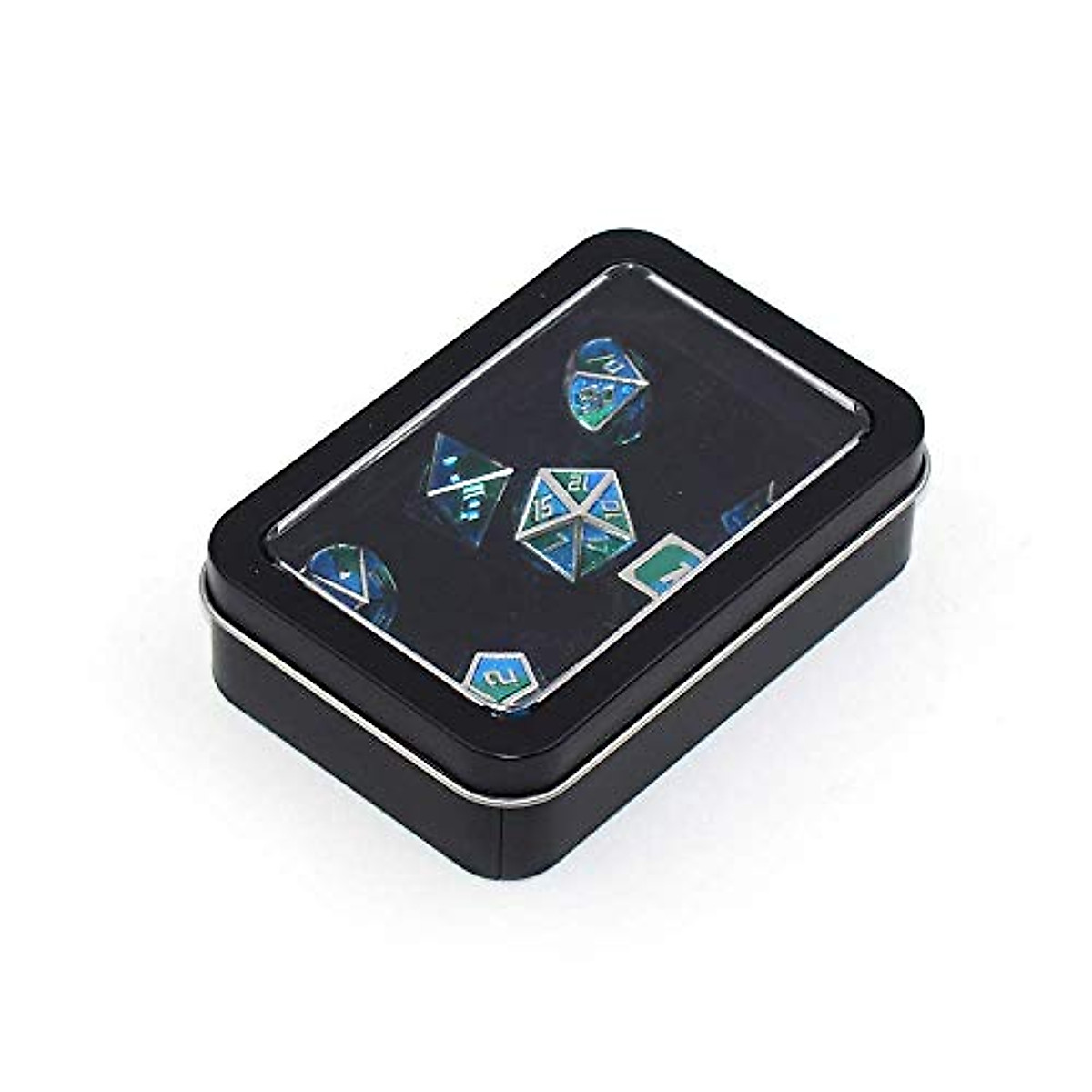 4 Pack Metal Rectangular Tin Boxes Containers with Detachable Clear Lid, Black, 4.2x2.9x1.1 Inch, Portable Box Small Storage Kit Home Organizer,Model 107