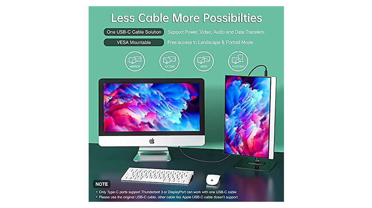 15.6" USB-C Portable Monitor with HDR & FreeSync