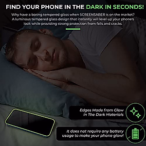 SCREENSABER Luminous Screen Protector for iPhone 11 / iPhone XR 6.1 inch Glow In The Dark Tempered Glass (Pink)