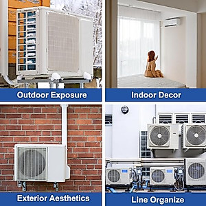 KuriProtect 3"W 10Ft Decorative PVC Line Set Cover Kit for Mini Split Lineset Cover Kit for Air Conditioner & Heat Pump (White)