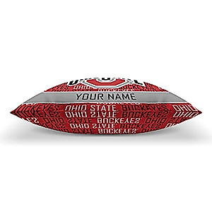 Ohio State Buckeyes Name Pattern Throw Pillow | Personalized | Custom