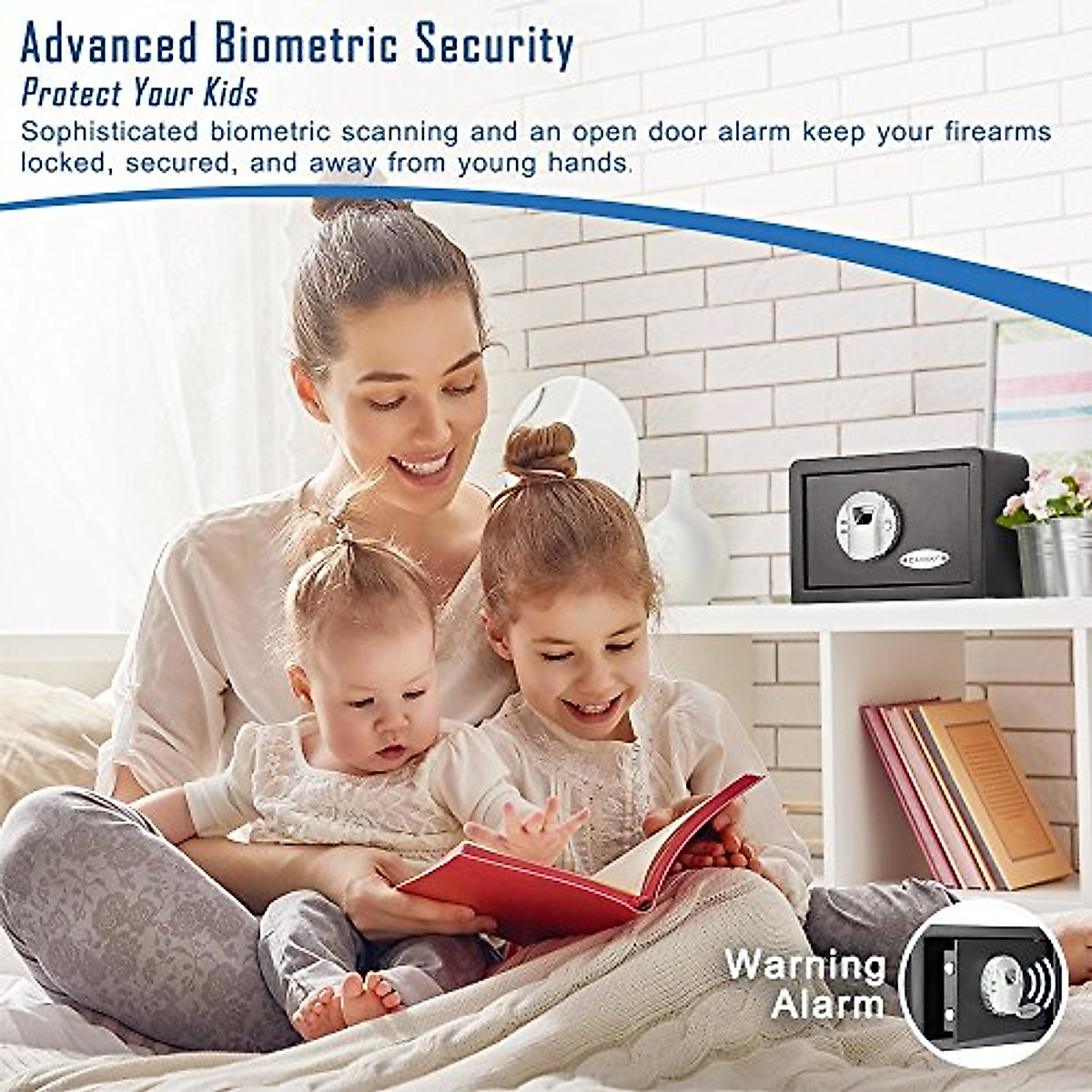 Barska AX11620 Biometric Fingerprint Mini Security Home Safe Box 0.29 Cubic Ft, Black, 12" x 8" x 7.75"