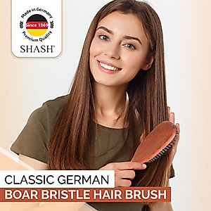 Classic German Boar Bristle Hair Brush Since 1869 - Conditions Hair, Improves Texture, Exfoliates Scalp