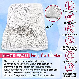Baby Photo Shoot Props White Blanket - 23.6 x 19.7IN White Fur Blanket Baby Fur Photography Props for Photoshoot Baby Photo Blanket - Newborn Photography Props White Faux Fur (FLUFF BEFORE USE)